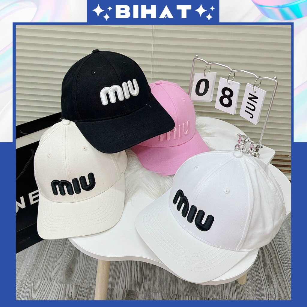 Mũ lưỡi trai MIUMIU chuẩn form, Mũ lưỡi trai nam nữ MIUMIU vải kaki ...