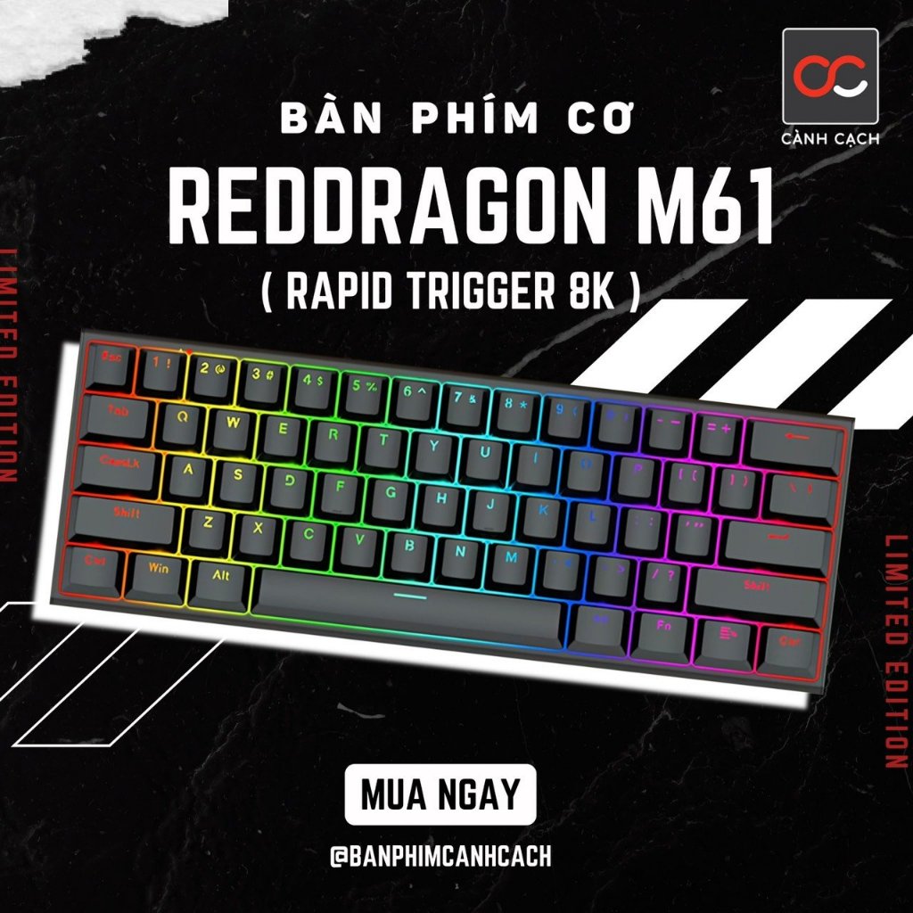 Bàn phím cơ Redragon M61 M68 Rapid Trigger 8k | Shopee Việt Nam
