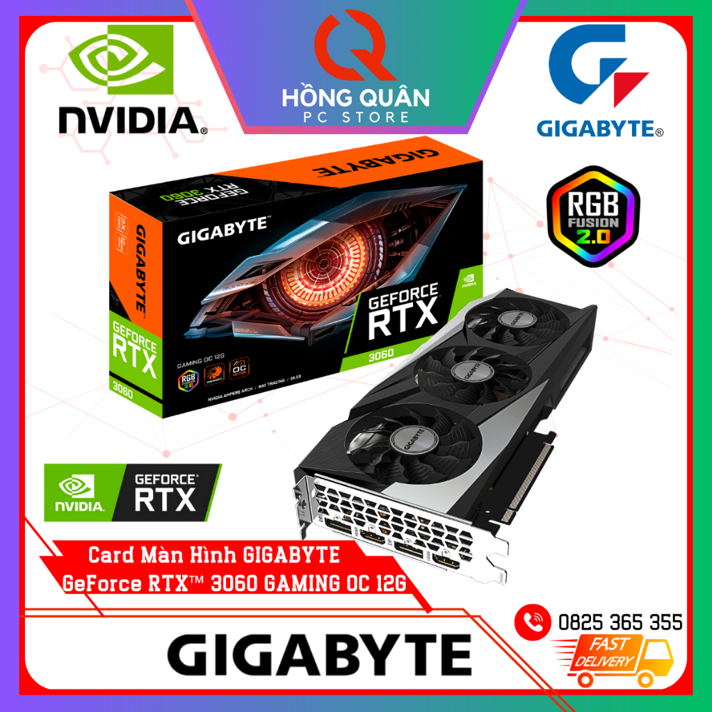 Card Màn Hình GIGABYTE GeForce RTX 3060 GAMING OC 12G GDDR6 3 Fan New ...