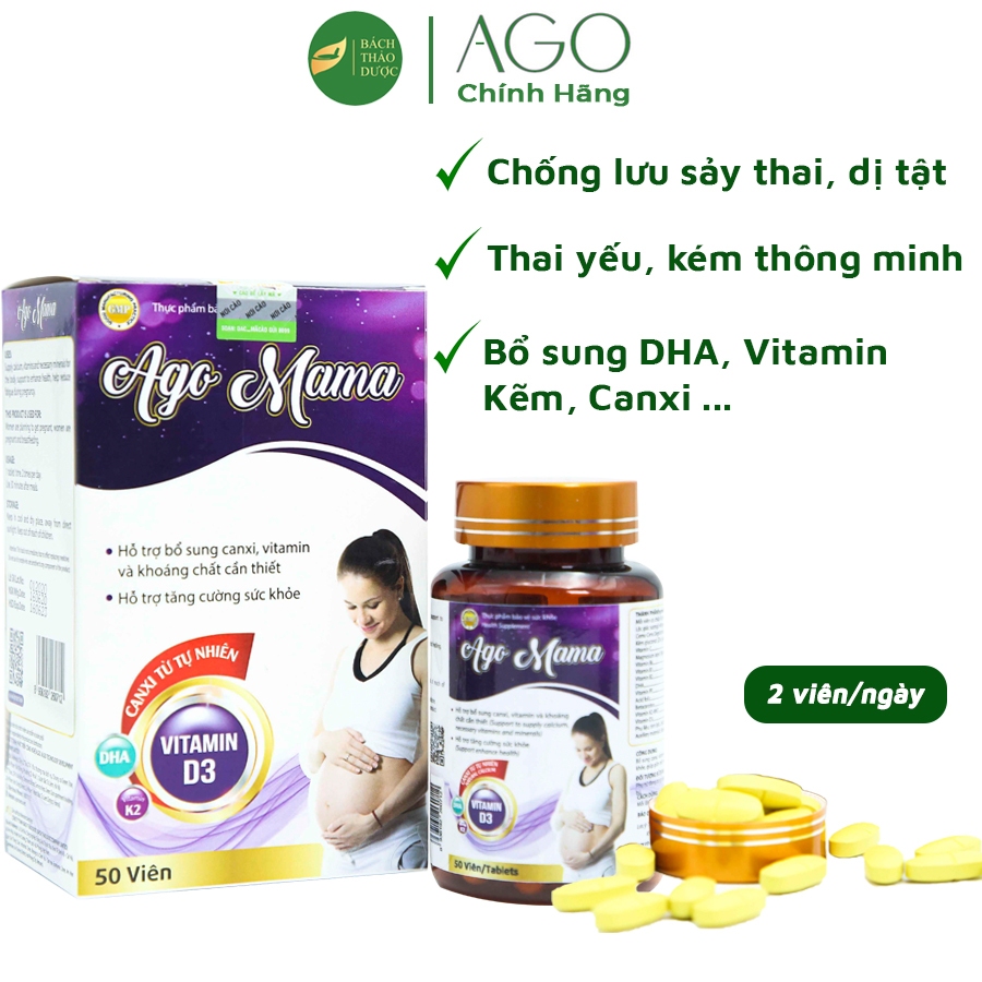 Viên uống Ago Mama bổ sung DHA,Kẽm,Vitamin chống lưu sảy thai cho mẹ ...