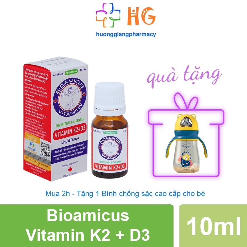 Bioamicus D3K2 giúp bổ sung Vitamin D3 K2 MK7 tăng cường hấp thu Canxi ...