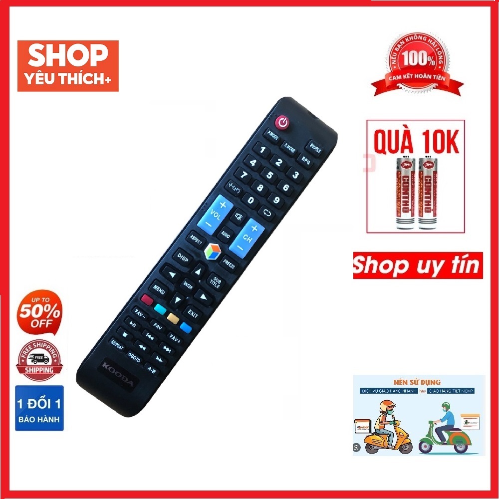Điều khiển tivi Kooda HD-03c loại dài tốt có internet zin theo máy , Remote dùng cho tivi tivi ...
