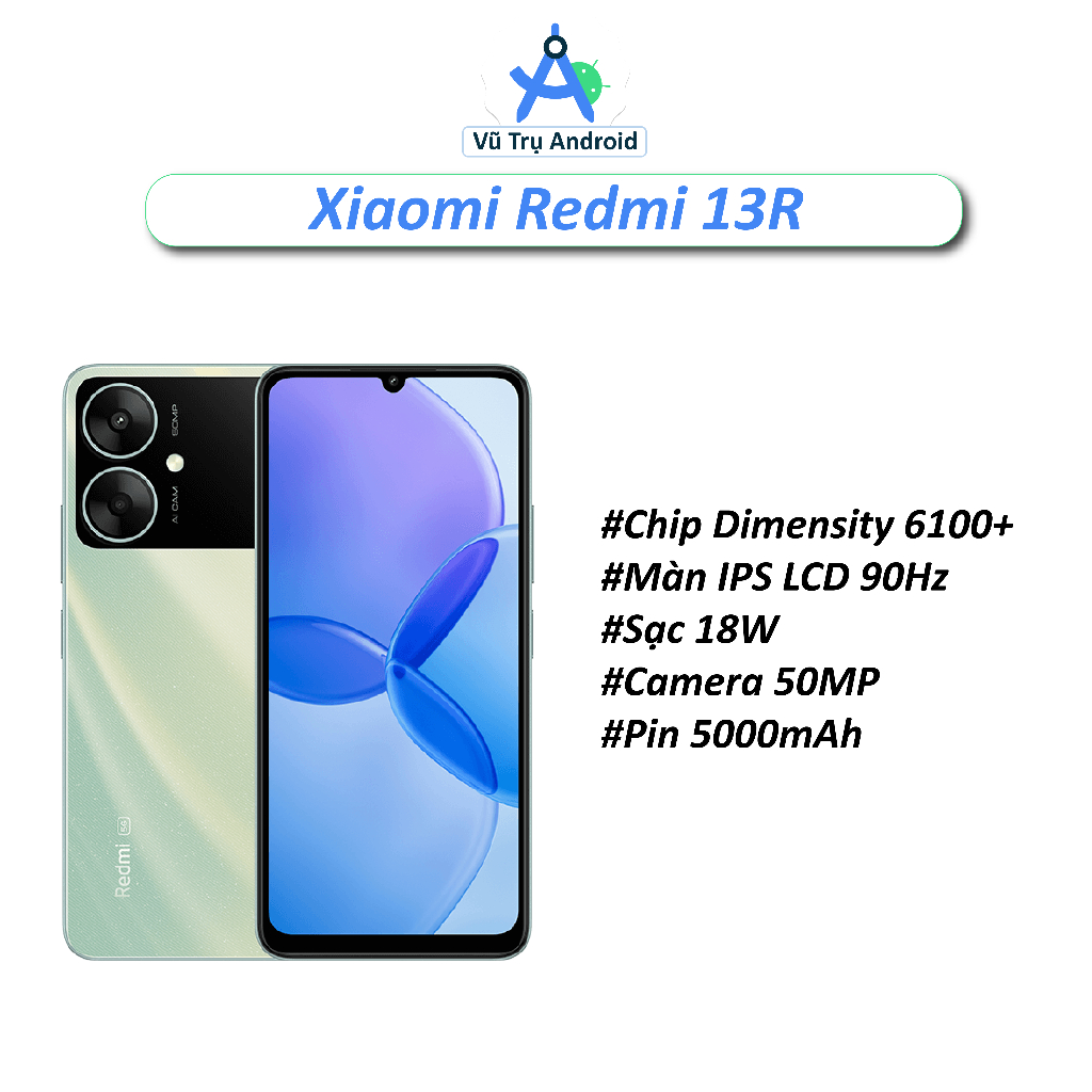 Điện thoại Xiaomi Redmi 13R, rom quốc tế RAM 4/128GB chip Dimensity ...