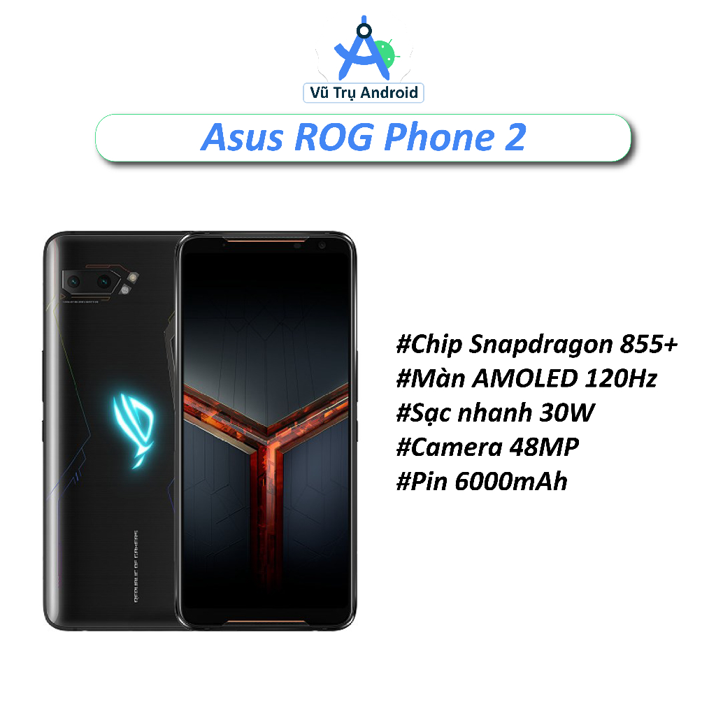 Điện thoại Asus ROG Phone 2 RAM 8/128GB chip Snapdragon 855+ thiết kế gaming cao cấp hiệu năng ...