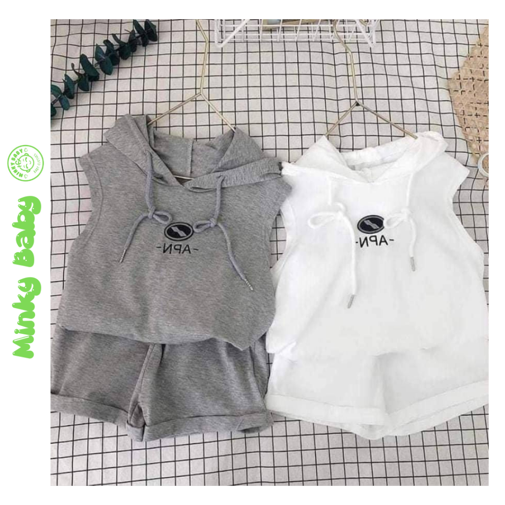 Bộ ba lỗ bé trai phong cách Hàn Quốc, Bộ thun coton APN cho bé từ 6-27kg | Shopee Việt Nam