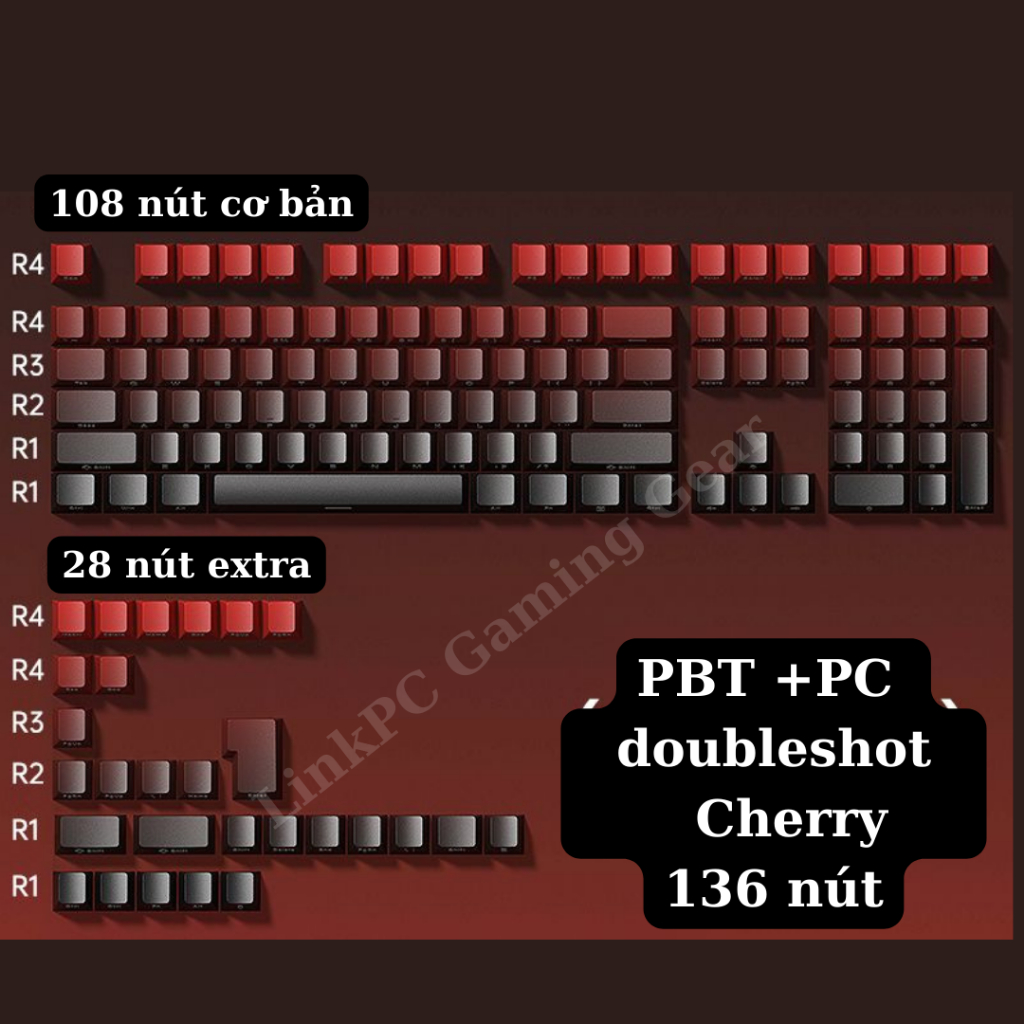Keycap Gradient Cherry Profile Xuyên Led Cho Phím Cơ New - PBT - Keycap ...