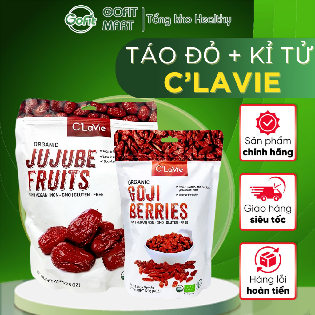 Táo Đỏ Kỷ Tử Hữu Cơ C'lavie, Gofit Mart | Shopee Việt Nam