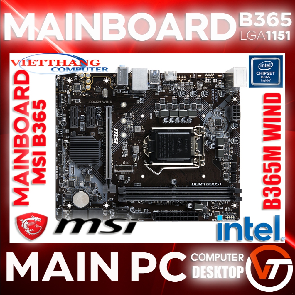 Mainboard - Bo Mạch Chủ MSI B365M WIND Chạy CPU i3 9100F, i5 9400F Còn ...