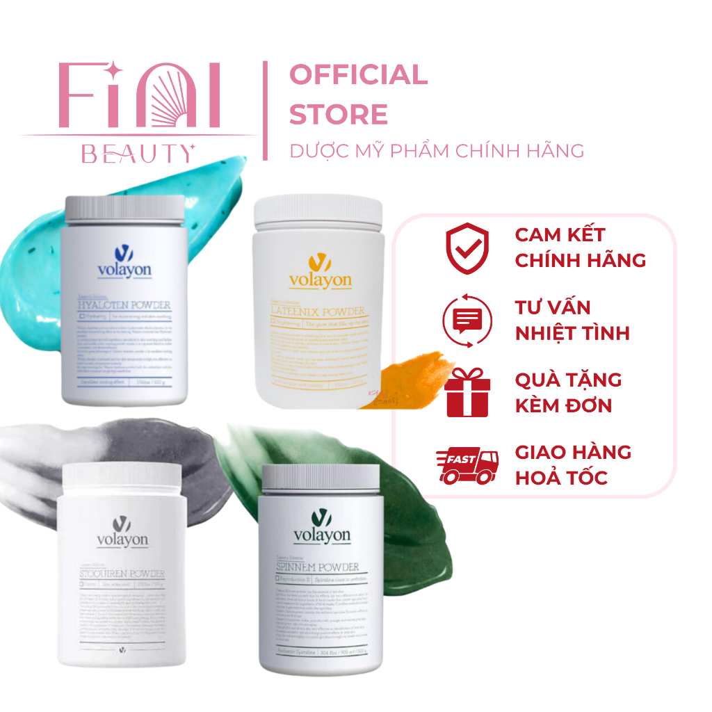 [HÀNG CÔNG TY] Mặt Nạ Tảo Xoắn Volayon Dạng Bột (Hộp 500g) màu xanh lá ...