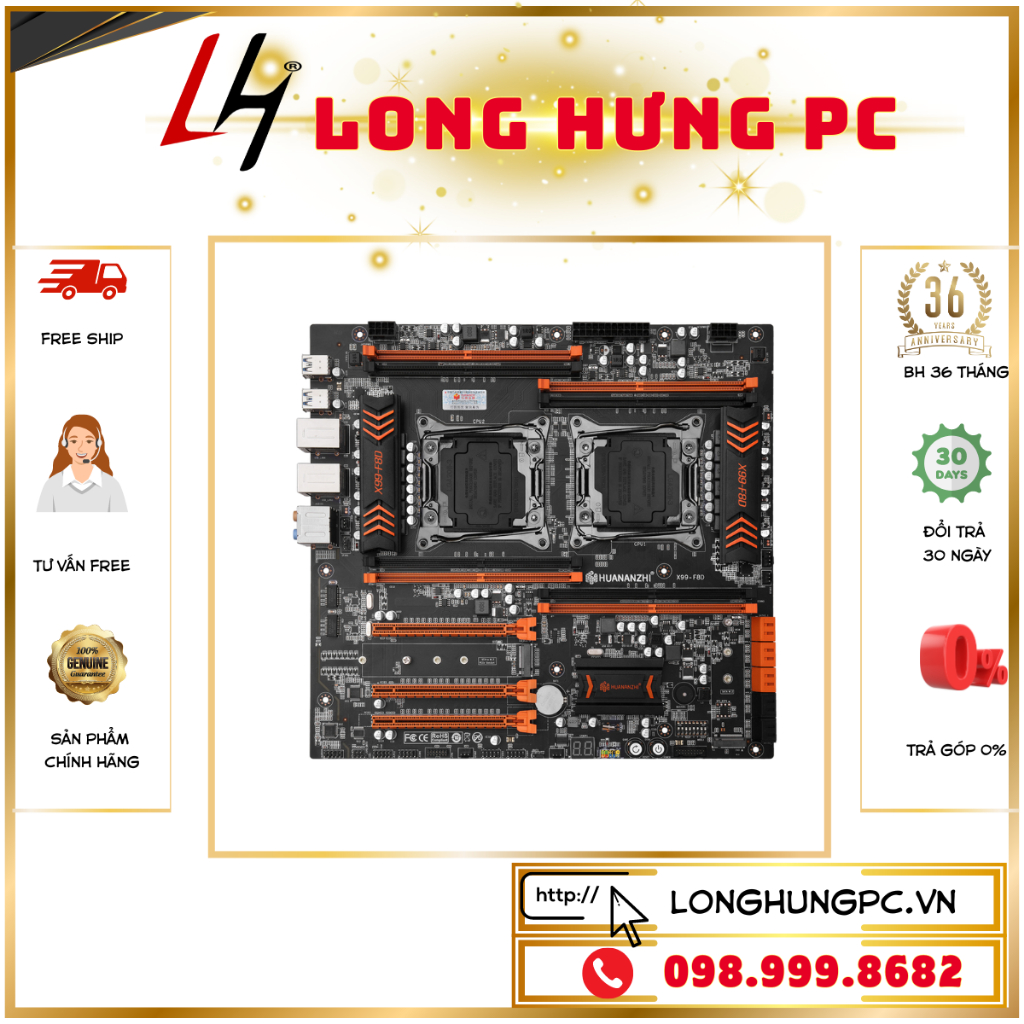 Mainboard Socket 2011 Main X99 Huananzhi F8d Dual Cpu New BẢo HÀnh 12