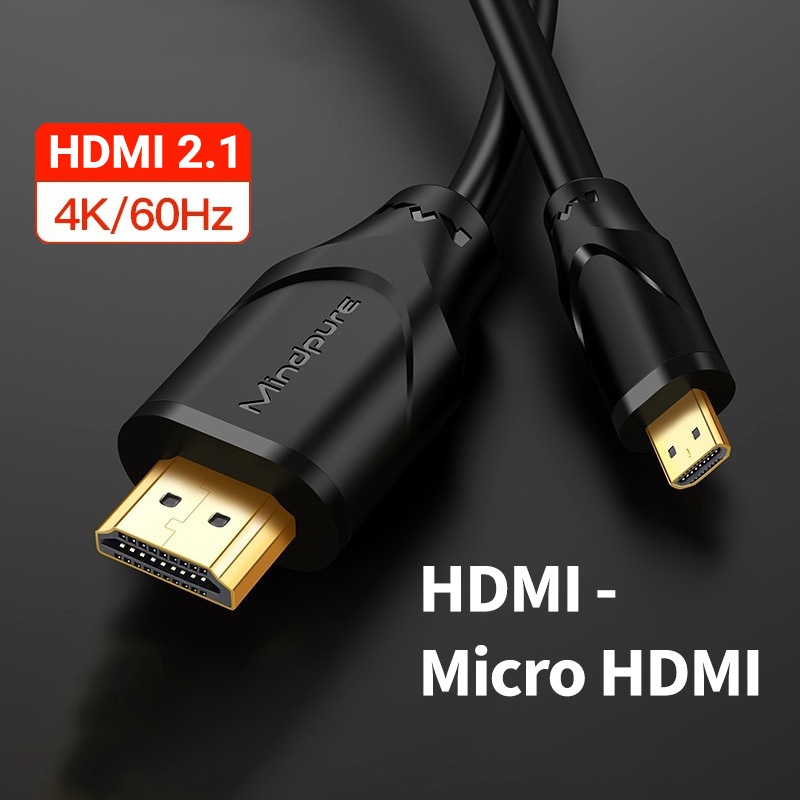 Cáp Micro HDMI 2.1 cable 4k 120Hz 120fps chân mạ đồng truyền hình ảnh ...