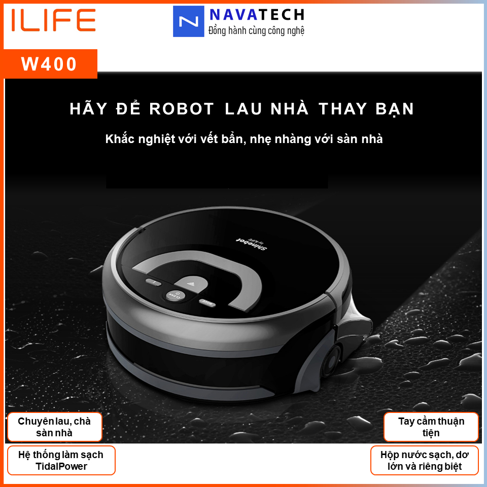 ILIFE W400 robot lau chà sàn nhà | Lau chà sàn tự động - thông minh | Hàng Chính Hãng | Shopee ...