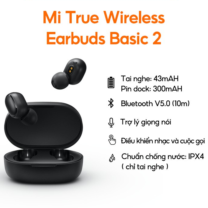 Tai nghe bluetooth xiaomi Earbuds Basic 2 chính hãng | Shopee Việt Nam