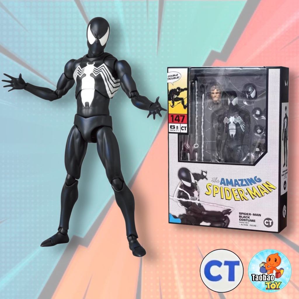(Có sẵn- Hoả tốc) Mô Hình CT Mafex Symbiote Mafex 147 Spider Man Black ...