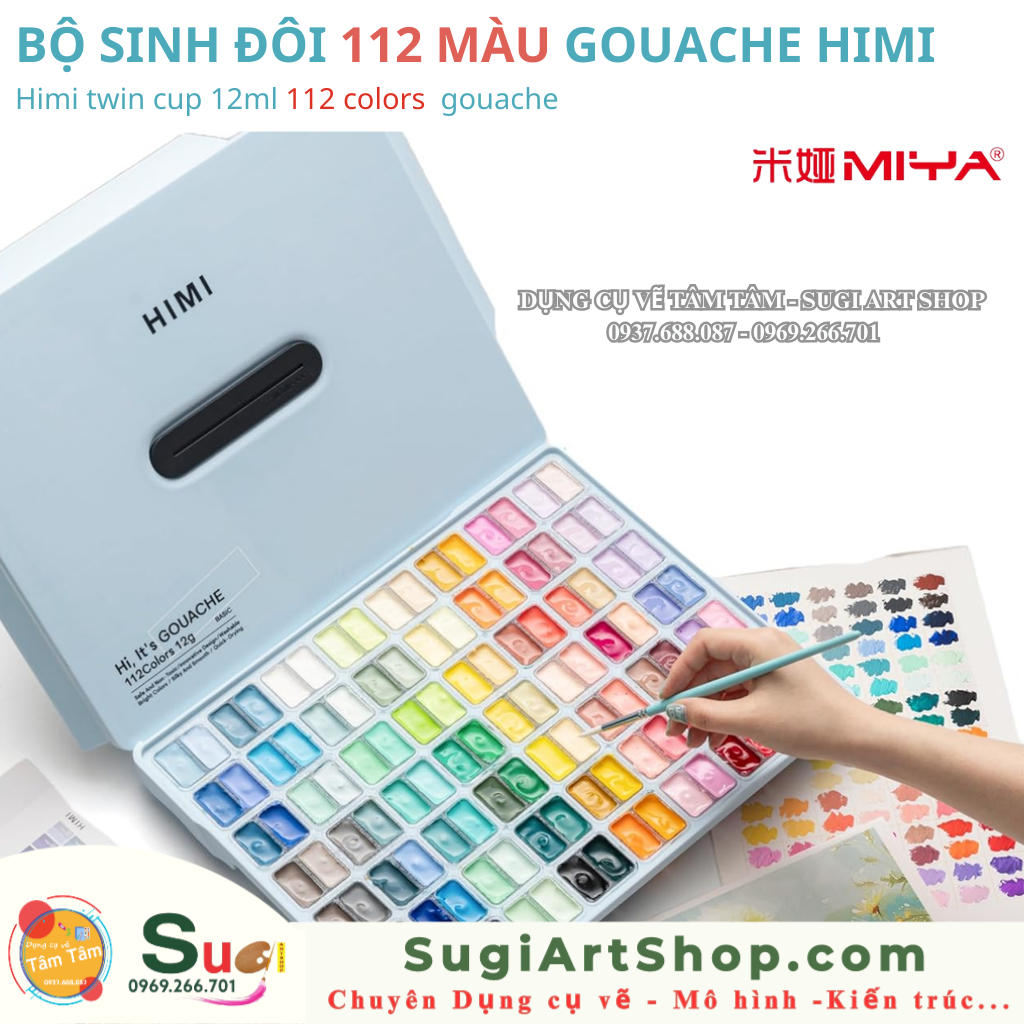 Himi Sinh đôi - Hộp 112 Màu Gouache HIMI Twins PHIÊN BẢN MỚI | Shopee ...