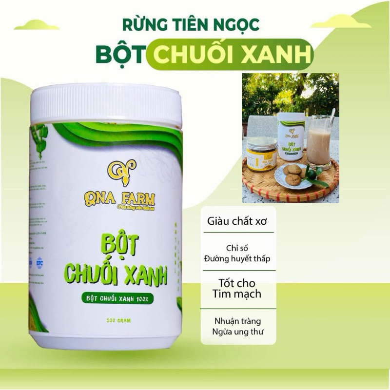 Bột Chuối Xanh QNA Farm, Chuối Rừng 100%, Bột Chuối Nguyên Chất Sấy ...