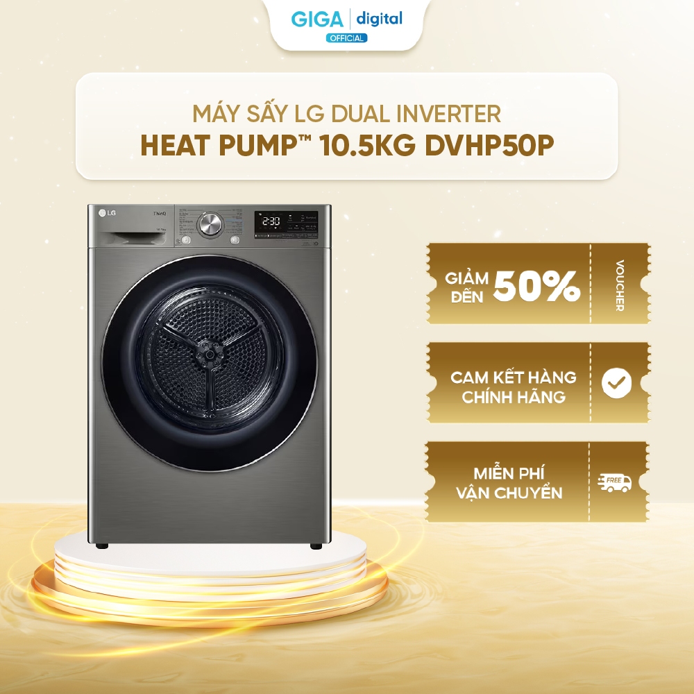 Máy sấy LG Dual Inverter Heat Pump™ 10.5kg màu xám/đen DVHP50P/ DVHP50B | Shopee Việt Nam