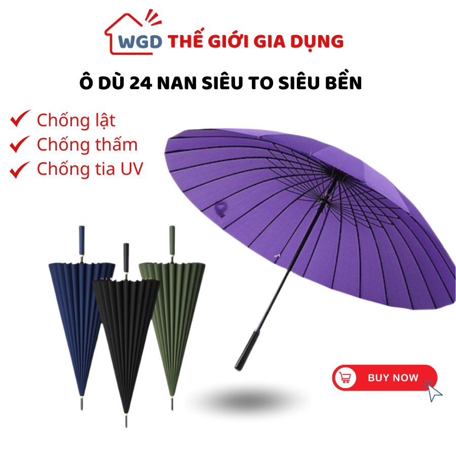 Ô che mưa loại to 24 nan siêu to, siêu cứng, vải chống thấm nước, chống ...