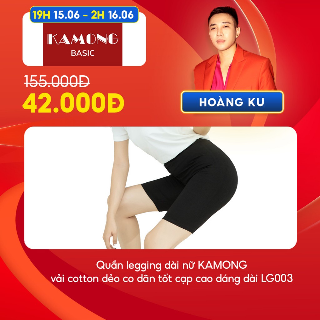 [Hoang Ku x KAMONG] Quần legging đùi nữ KAMONG vải cotton dẻo co dãn ...