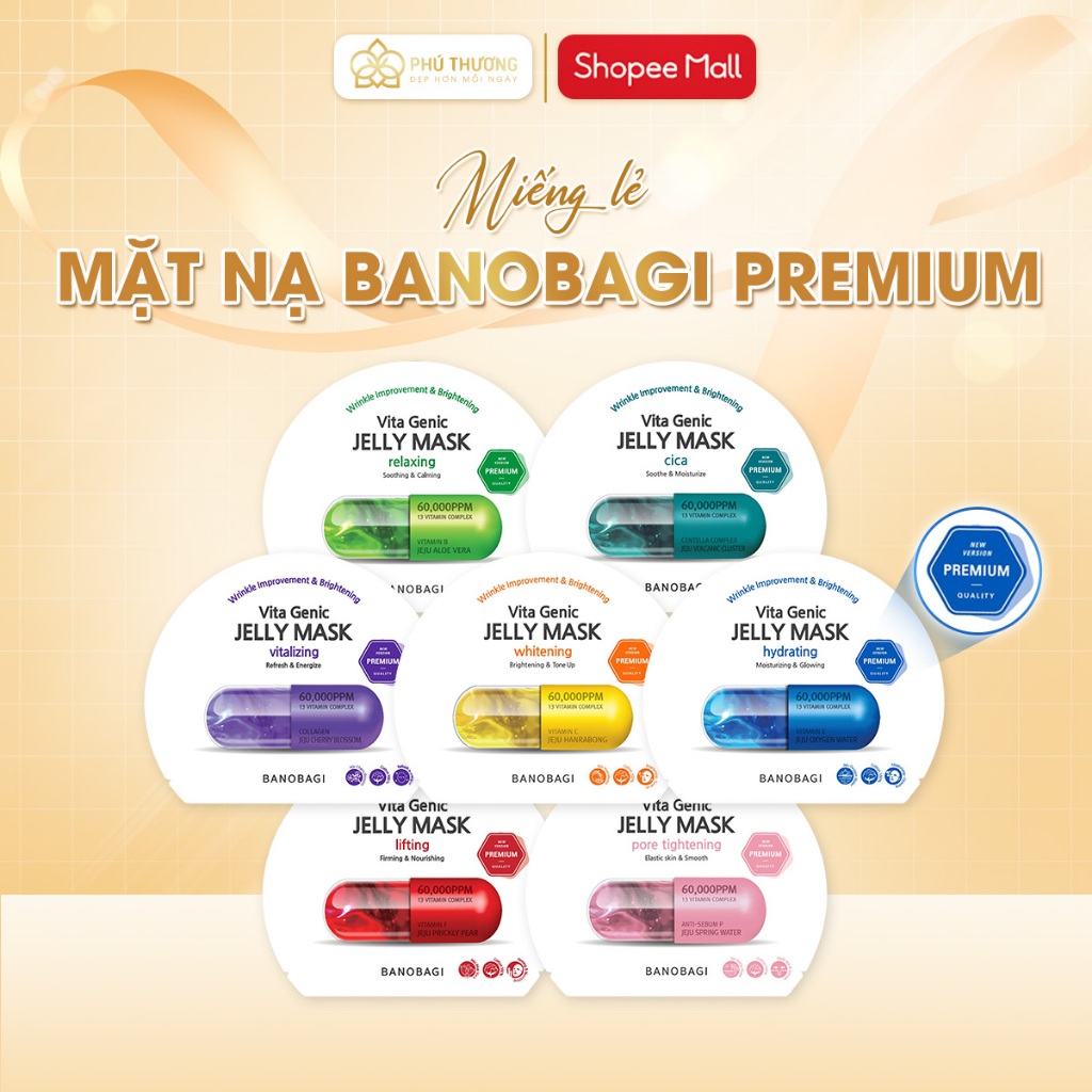 Mặt Nạ BANOBAGI PREMIUM Vita Genic Jelly Mask giúp trắng da, mờ thâm ...