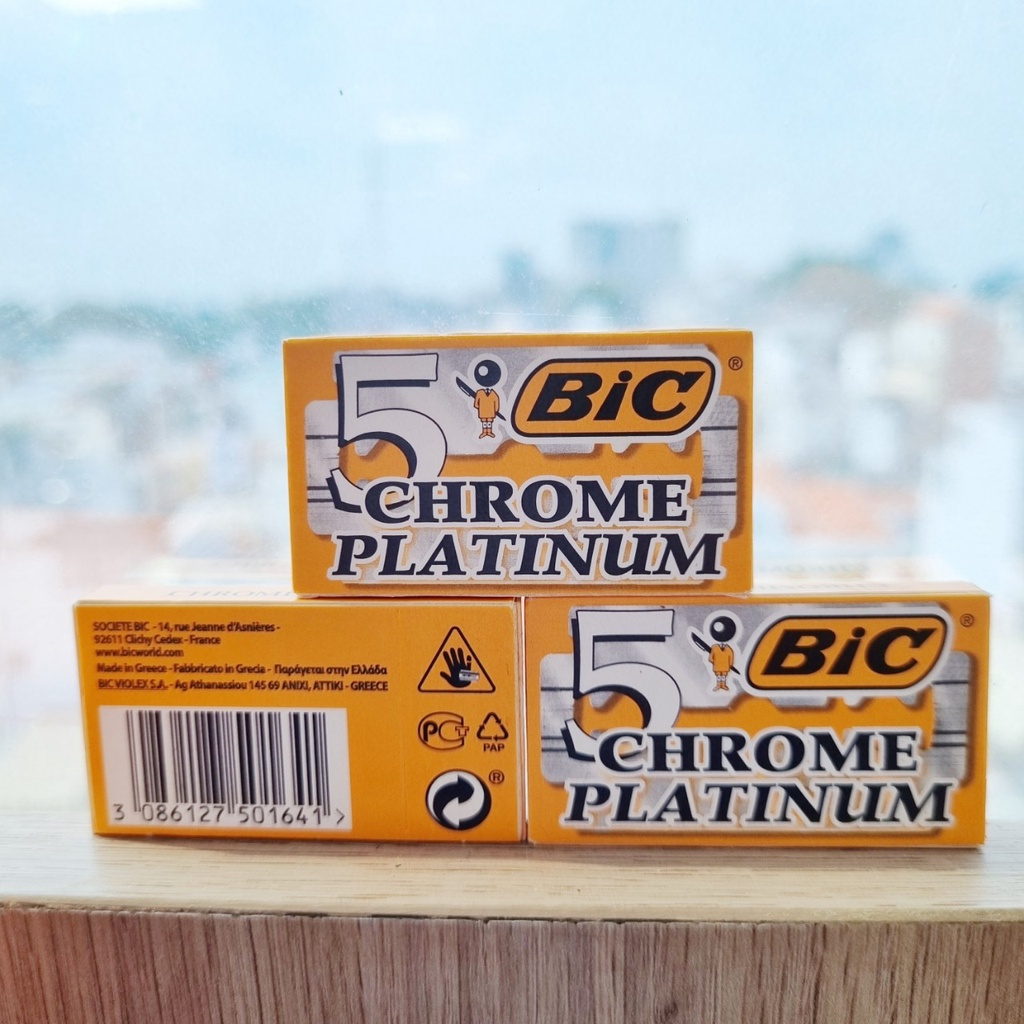 Lưỡi dao lam BIC Chrome Platinum Hộp 5 Cái / dao lam Croma Hộp 10 Cái ...