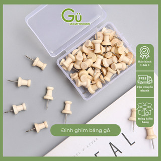 Hộp 100 đinh ghim bảng gỗ bần bảng ghim nỉ, ghim tài liệu sticker trang ...