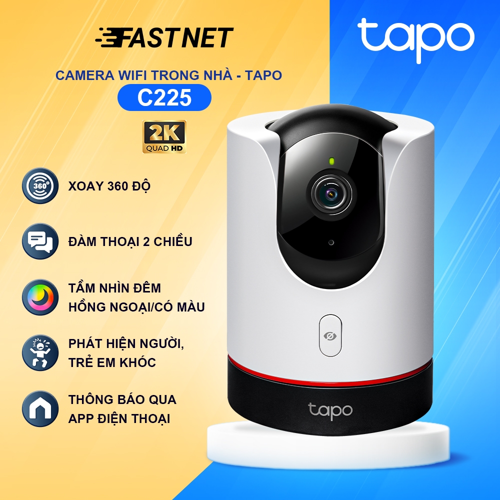 [Hỏa Tốc] Camera WiFi AI TP-Link Tapo C225 An Ninh Gia Đình Độ Phân Giải 2K, Quay/Quét 360 độ ...