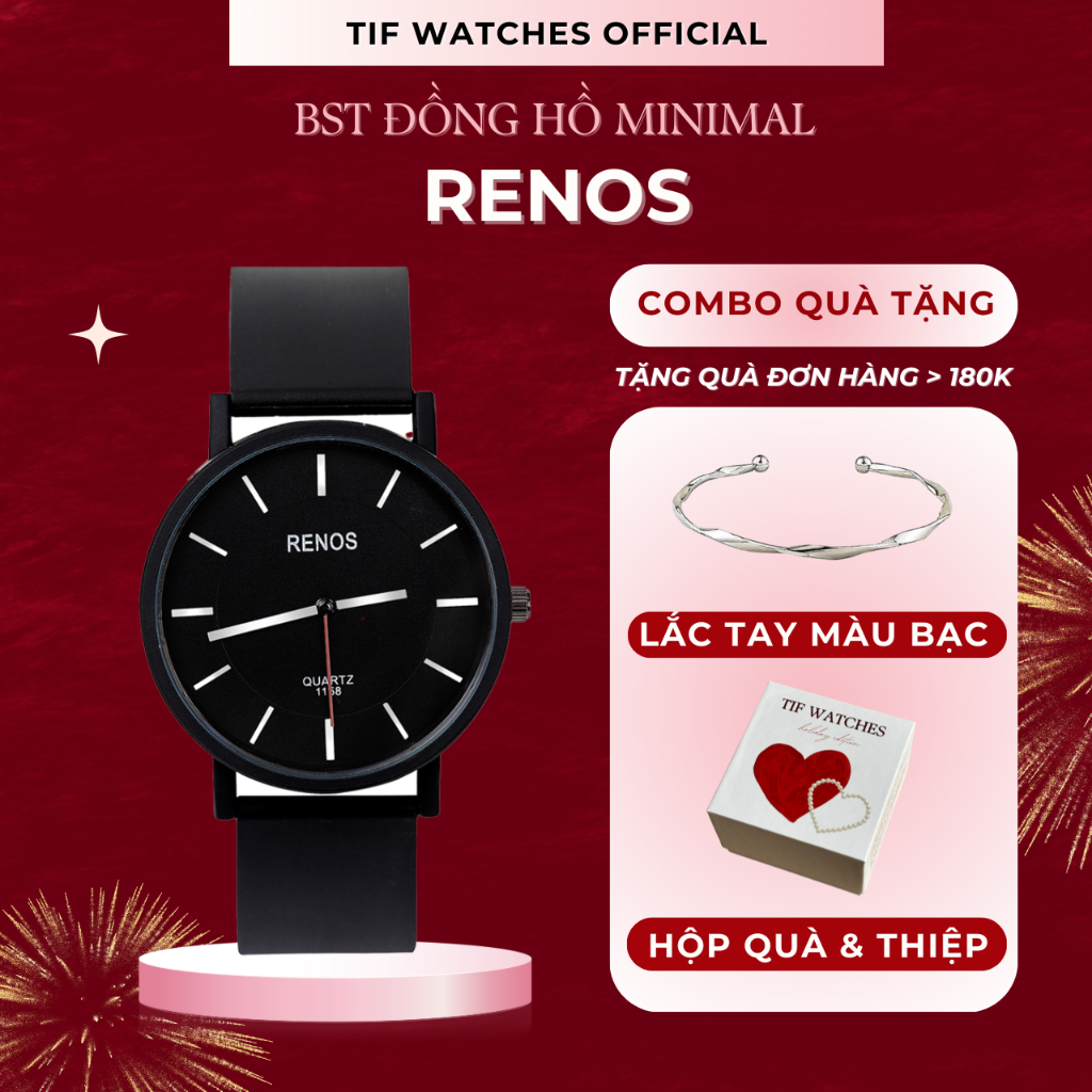 Đồng hồ Nam Nữ Chính hãng RENOS Tif Watches Dây Cao Su Cao Cấp Doanh ...