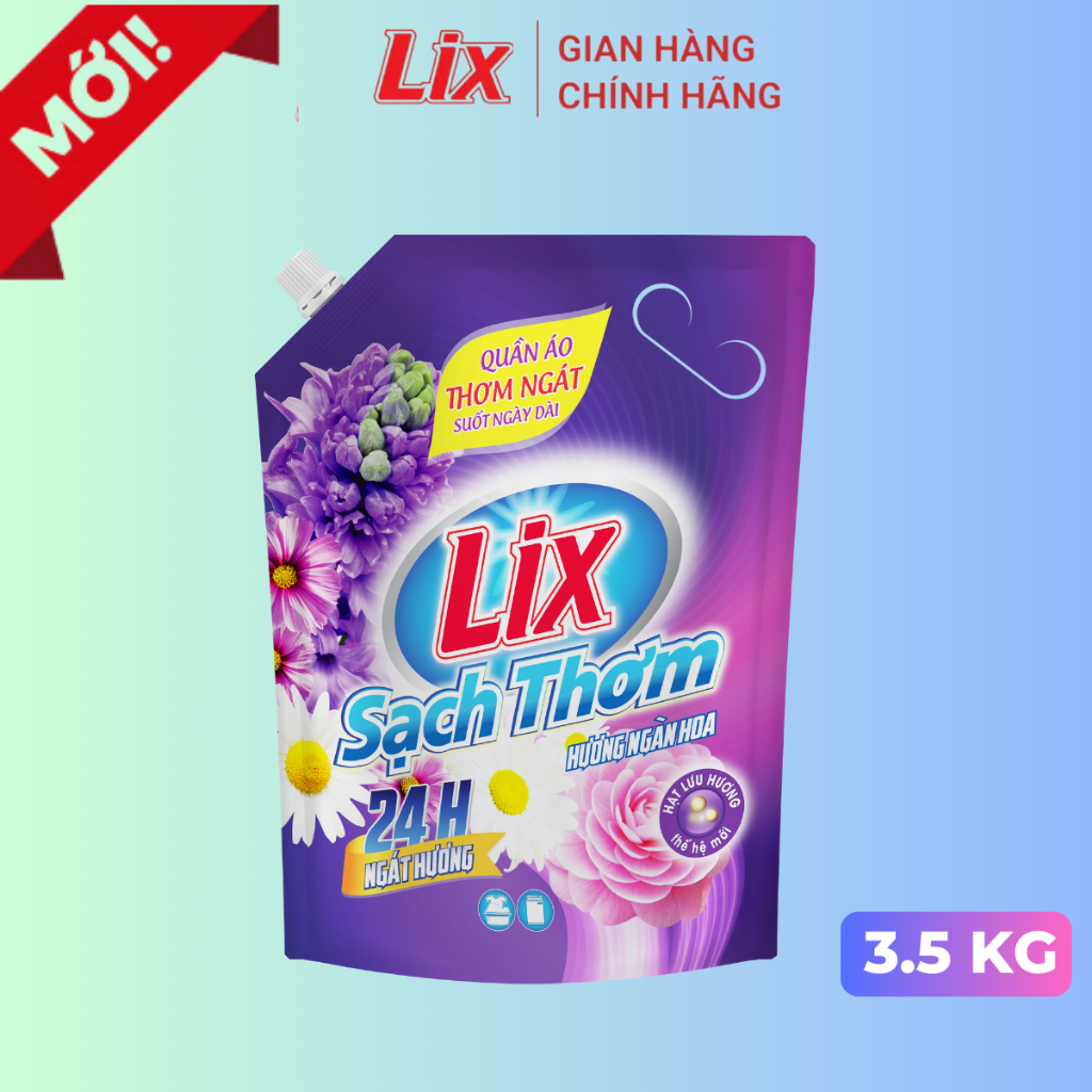 Combo 2 túi nước giặt Lix sạch thơm hương ngàn hoa sạch nhanh vết bẩn ...