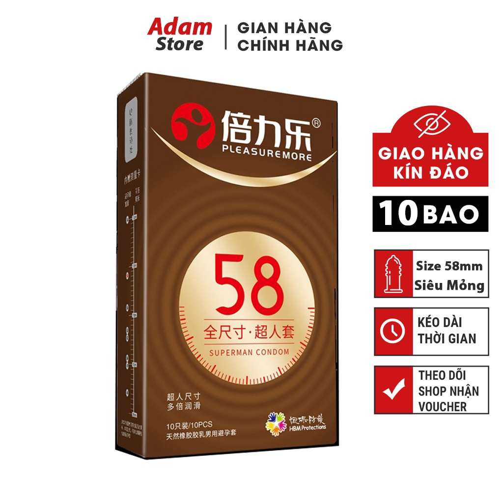 Bao cao su size lớn 58mm HBM XL, bcs size lớn siêu mỏng, bcs size lớn ...