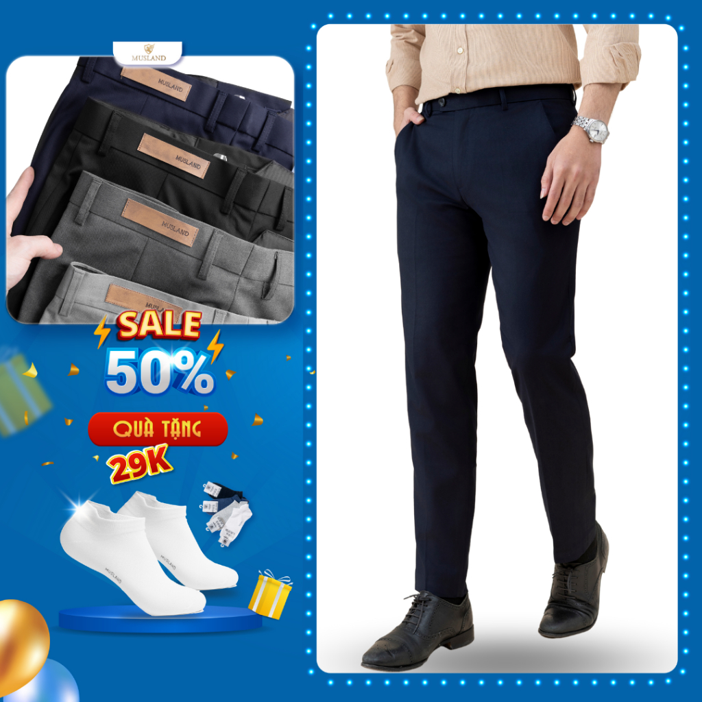 Quần Âu Nam Musland Cao Cấp, Form Slim-fit Đứng Chuẩn Công Sở Hiện Đại ...