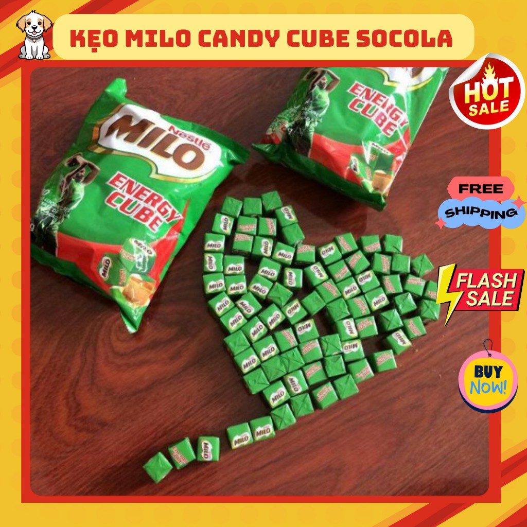 (gói 100 viên) Kẹo milo candy cube viên socola khối vuông siêu ngon,kẹo ...