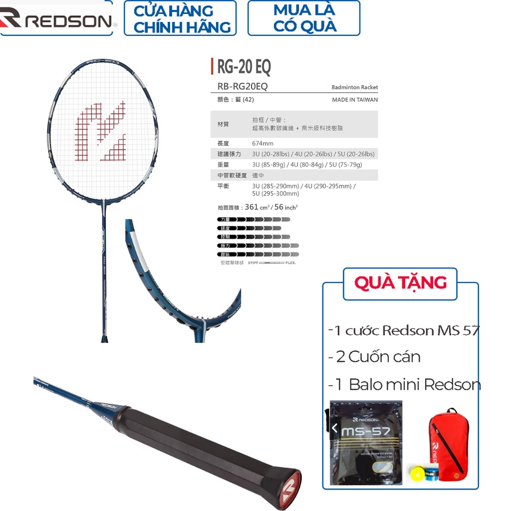 Vợt cầu lông cao cấp Redson RG 20EQ- Vợt cầu lông thiên công dành cho ...