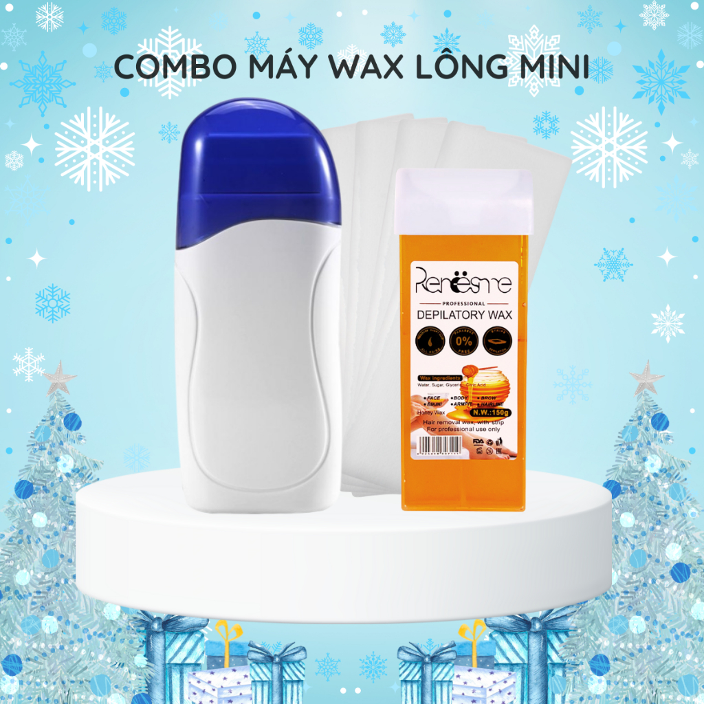 [ Combo wax lông tại nhà siêu đơn giản ] Bộ máy wax lông mini + sáp ...