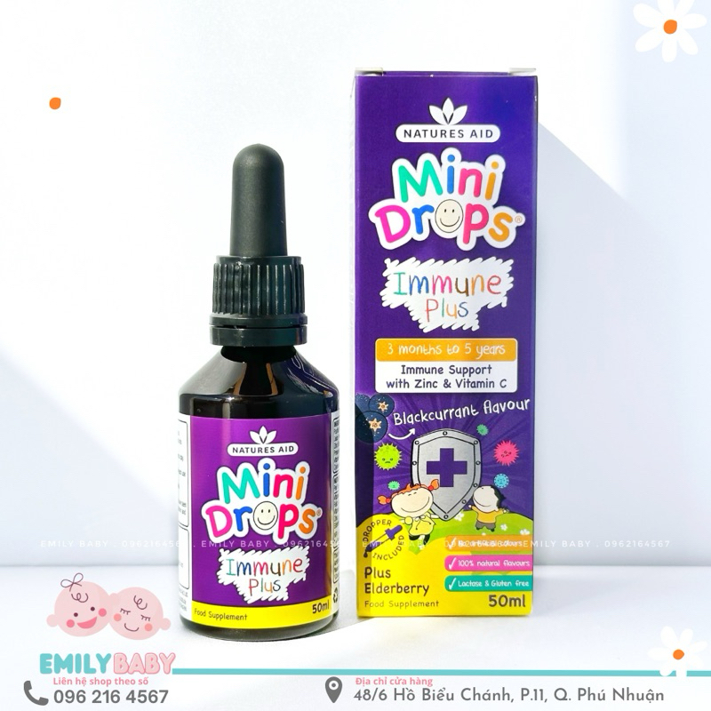 Natures Aid Mini Drops Immune Plus - Bổ Sung Kẽm, Vitamin C Tăng Đề ...