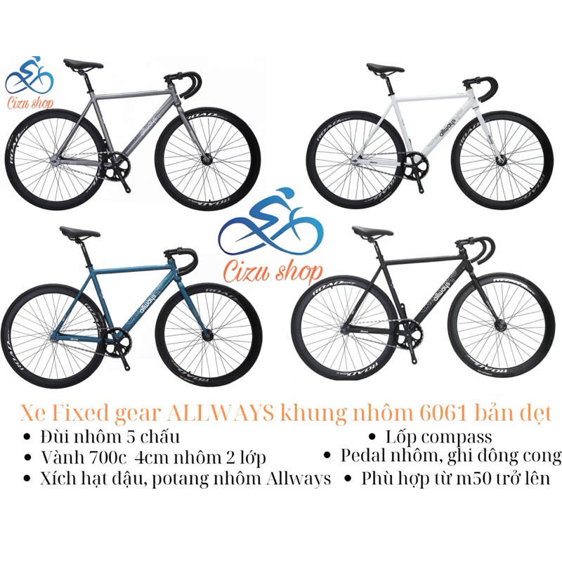 HÀNG CÓ SẴN _ Xe đạp thể thao Fixed gear tay cong Allways khung nhôm ...