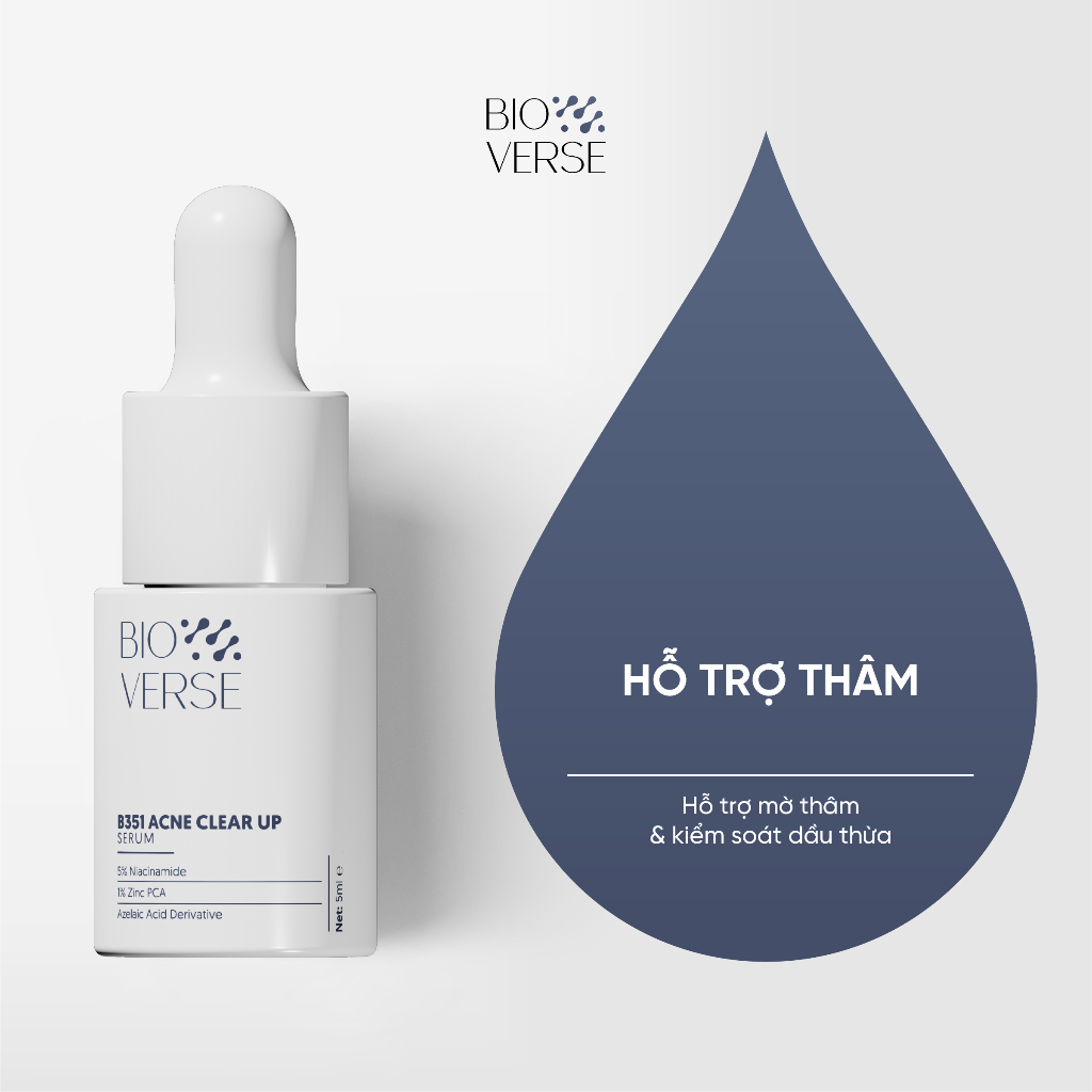 Sample Tinh Chất Niacinamide 5% + Zinc 1% Hỗ Trợ Mụn Bioverse B351 Acne Clear Up Serum 5ml ...
