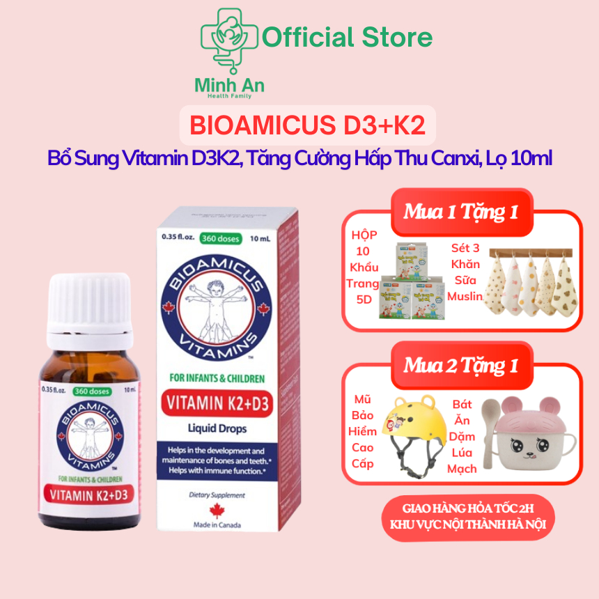 BioAmicus Vitamin D3K2 MK7 Giúp Bé Tăng Hấp Thu Canxi Tối Đa, Phát ...