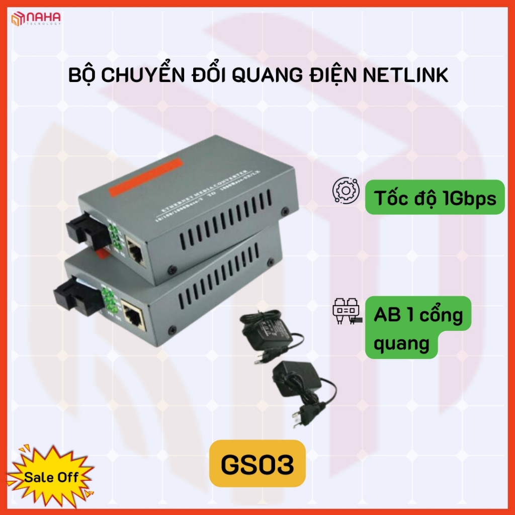 Bộ Chuyển Đổi Quang Điện Netlink HTB-GS03-AB 1Gbps Converter Quang 1 Sợi HTB GS03 | Shopee Việt Nam