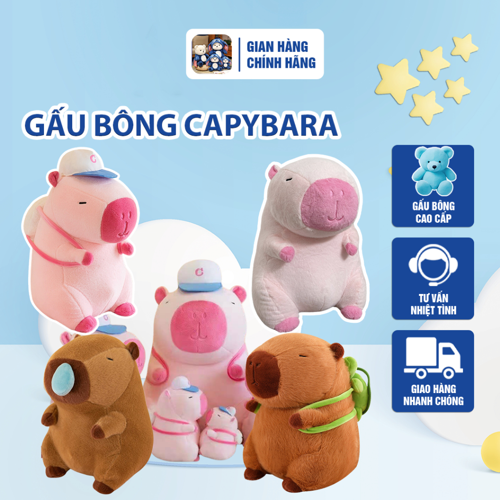 Gấu Bông Capybara (Mũi Rút - Balo Rùa - Bóng Chày- Phao Vịt - Trơn ...