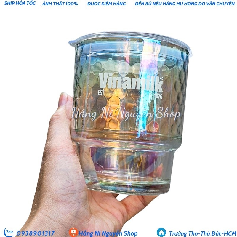 Ly thủy tinh cầu vồng 370ml có nắp chống tràn kèm ống hút thủy tinh - Hkm (MẪU NGẪU NHIÊN ...