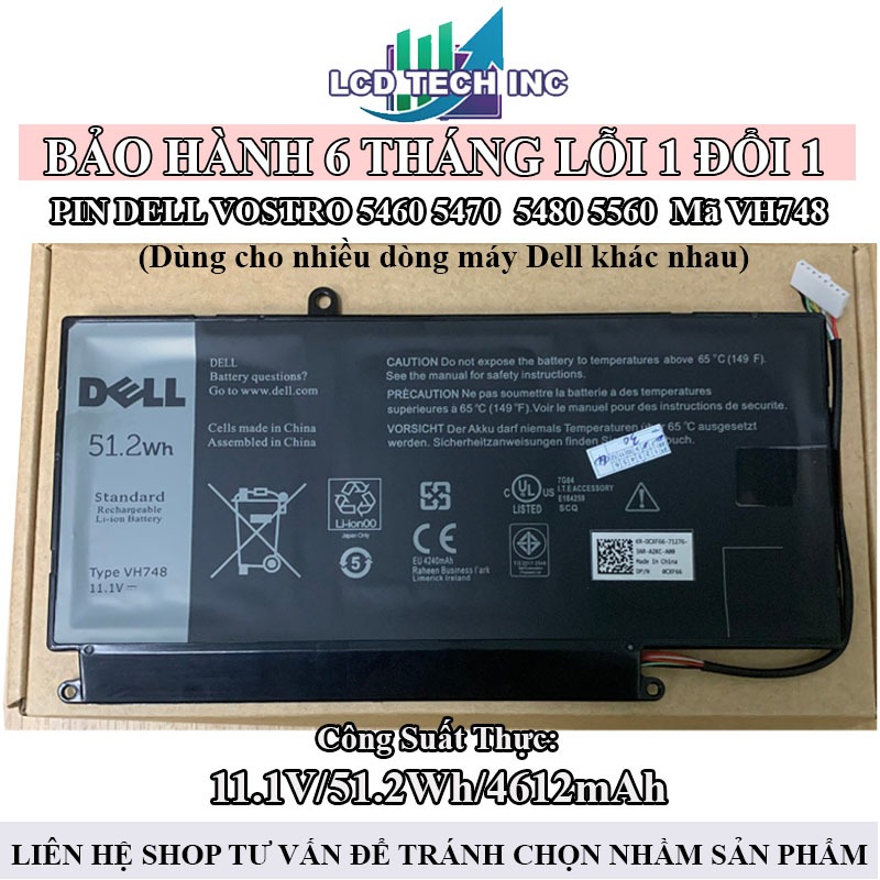 Pin laptop Dell Vostro 14 5460 5470 5480 5560 5570 5439, Inspiron 14zD ...