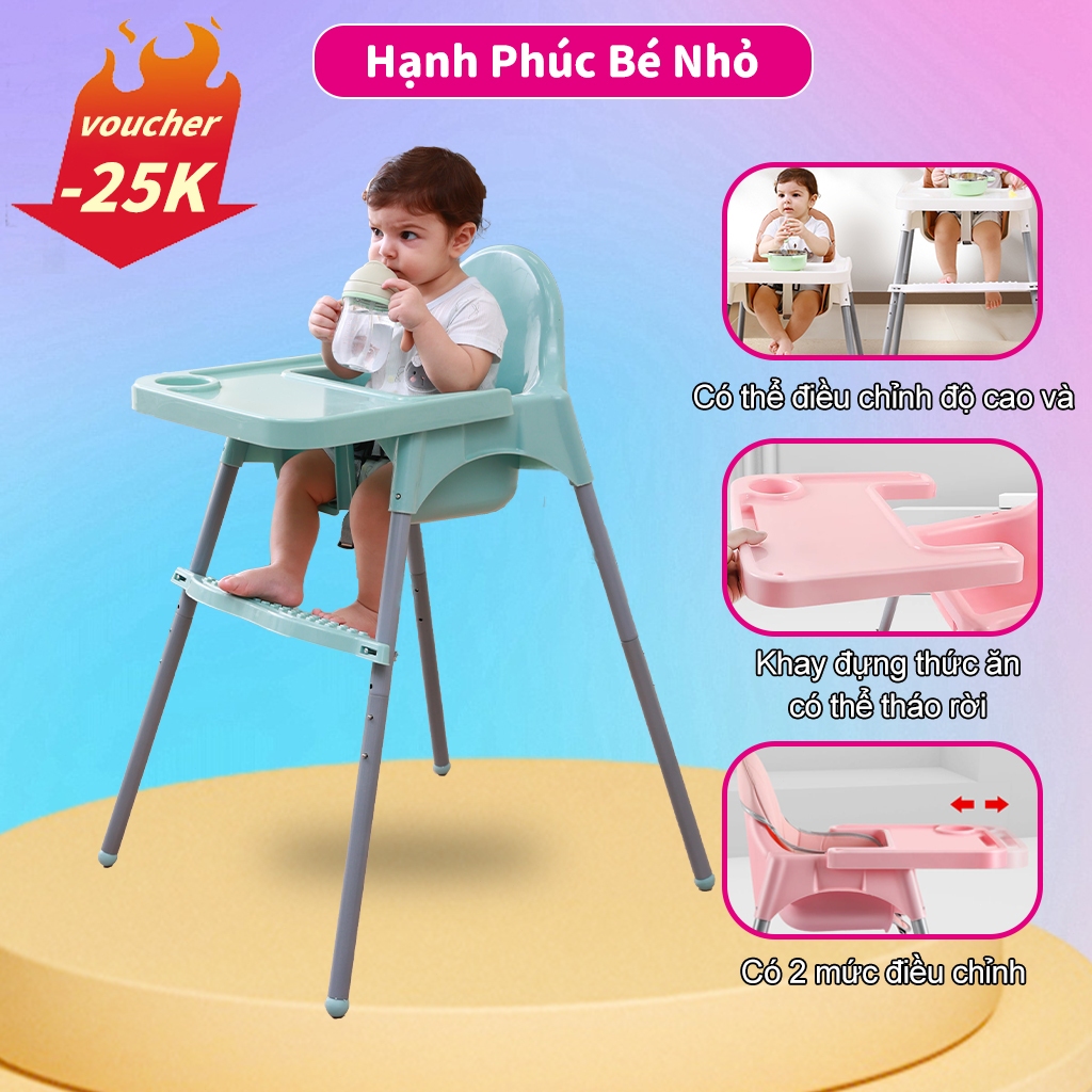 Ghế Tập Ăn Cho Trẻ Có Chỗ Để Chân Thuận Tiện Khi Sử Dụng Ghế Ăn Chất Liệu Nhựa Cao Cấp Siêu Bền