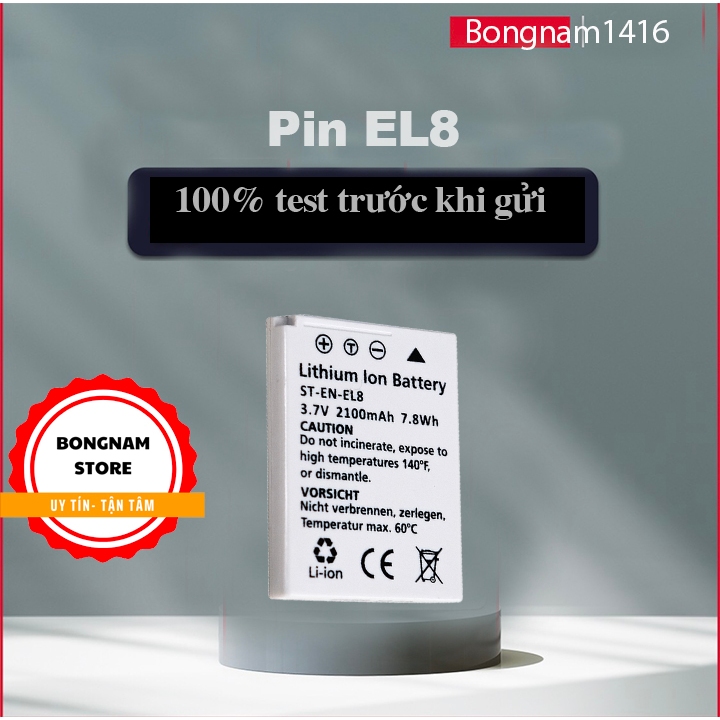 Pin thay thế EN-EL8 cho Nikon COOLPIX S5, S50, S51, S51C, S52, S52C, S6, S7C, S9 | Shopee Việt Nam