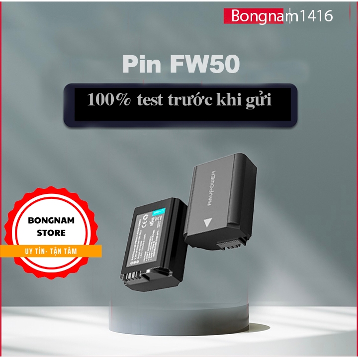 Pin thay thế Sony NP-FW50 Sony A6000 / A6100 / A6300 / A6400 / A6500 / A7 / A7M2 / A7R / A7RM2 ...