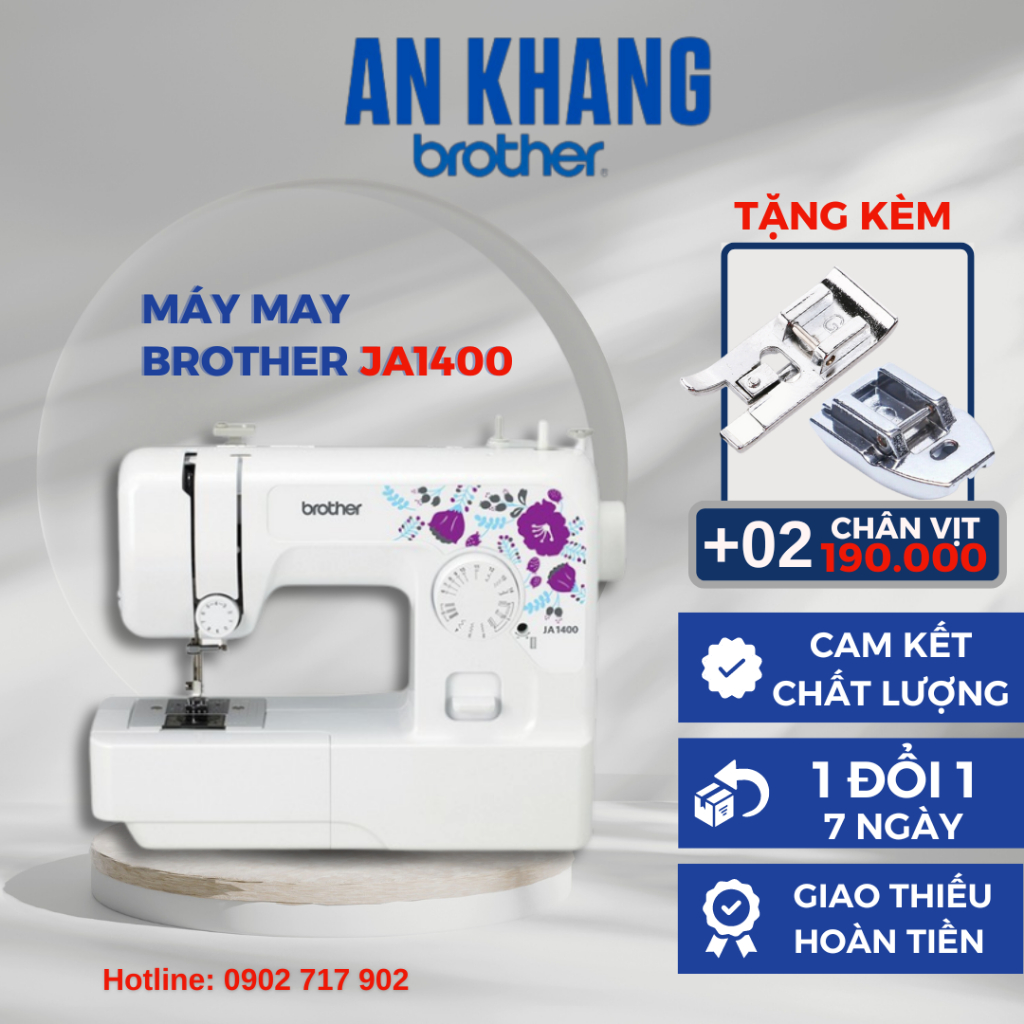 Máy May Brother JA1400 Hàng chính hãng, bảo hành 12 tháng - Tặng 2 chân ...