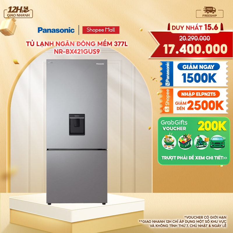 [Mã ELPN2T5 Giảm 20% tối đa 2TR5] Tủ lạnh Panasonic Ngăn đông mềm diệt ...