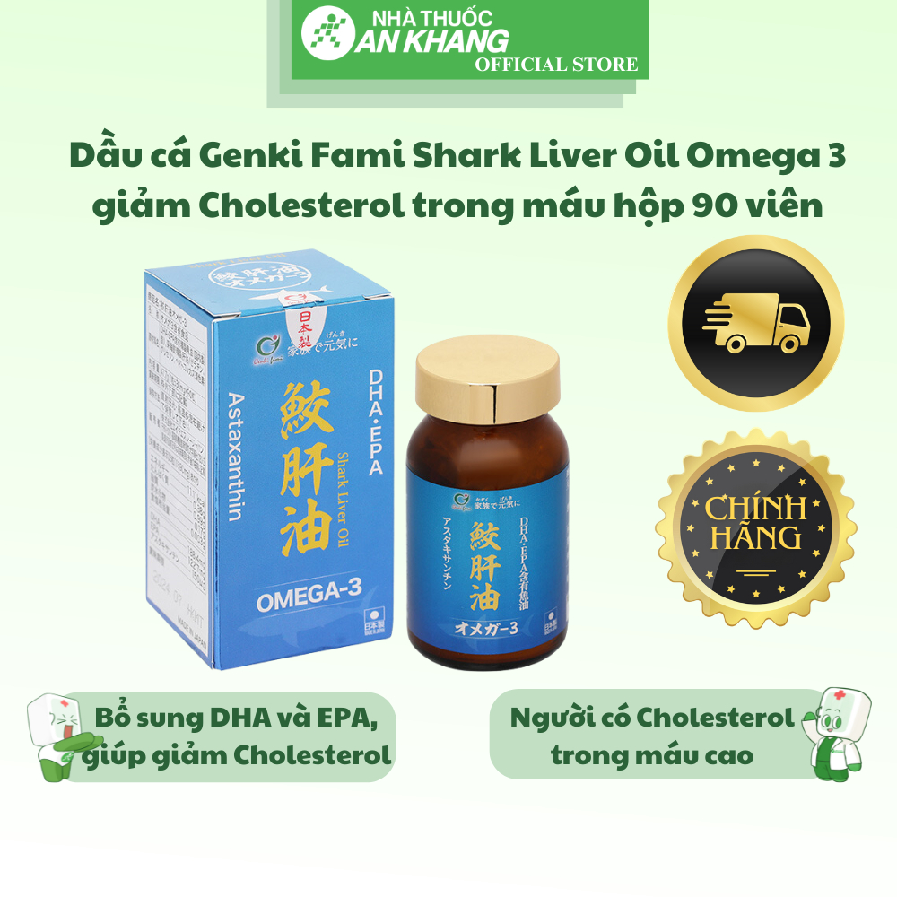 Dầu cá Genki Fami Shark Liver Oil Omega 3 giảm Cholesterol trong máu ...