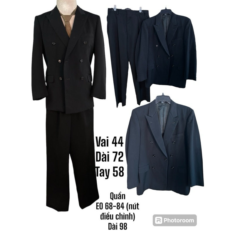 ♥️Bộ Vest Blazer - Suit- Comple Nam Vintage Đen 6 nút trending 2hands ...