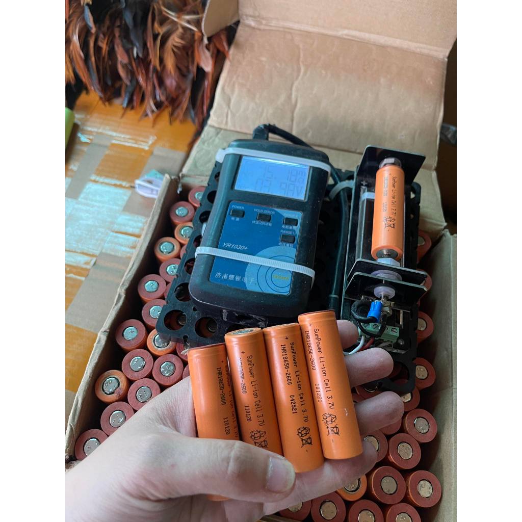 Cell pin INR18650- Sunpower 2600 - dung lượng 2600 - xả 10C - Tháo khối ...